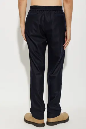 Sease Wool Trousers With Drawstring Waist - Navy Blue