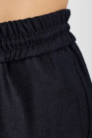 Sease Wool Trousers With Drawstring Waist - Navy Blue