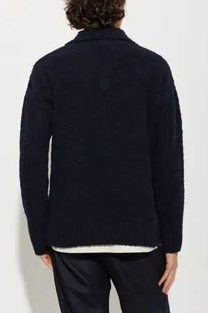 LANEUS Wool Polo Shirt With Collar