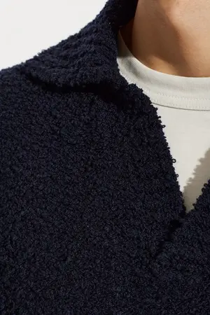 LANEUS Wool Polo Shirt With Collar