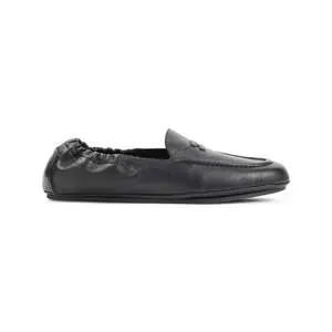 Celine Leather Triomphe Loafers - Black