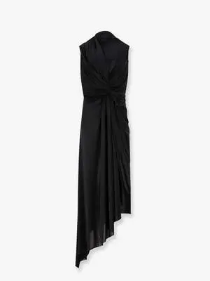 Balenciaga Stretch Fabric Asymmetrical Dress - Black