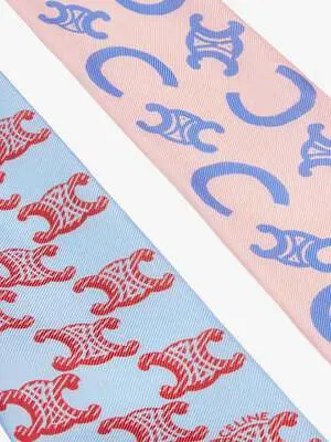 Celine Silk Scarf With All-over Triomphe Logo