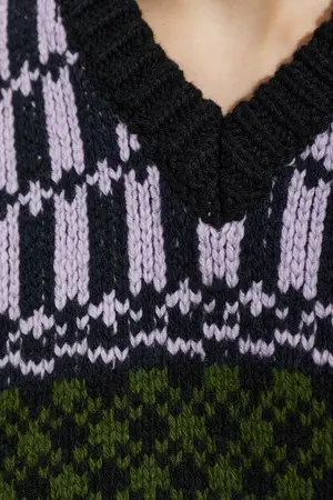 Marni Wool Sweater With Geometric And Checks Pattern