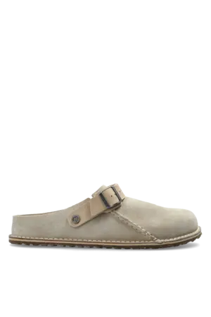 BIRKENSTOCK Lutry Premium Suede Clogs - Beige