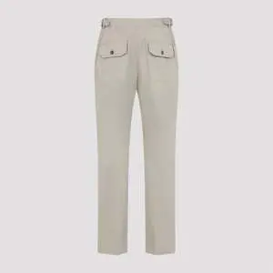 Brioni Sanremo Cotton Blend Trousers - Brown