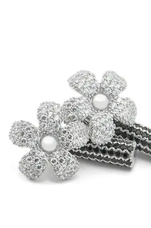 Loewe Flor Earrings In Sterling Silver And Crystals