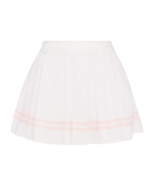 SPORTY  RICH Sporty & Rich Vendome Script Pleated Skirt - White