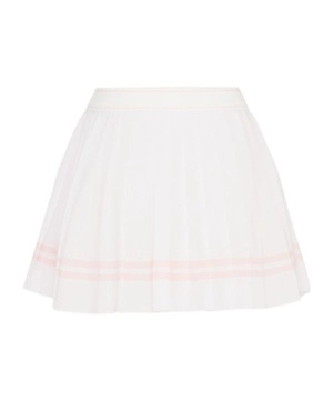 SPORTY  RICH Sporty & Rich Vendome Script Pleated Skirt
