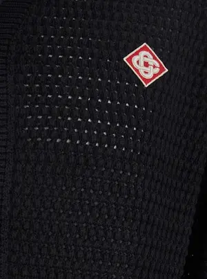 Casablanca Buttoned Ribbed Knit Cardigan