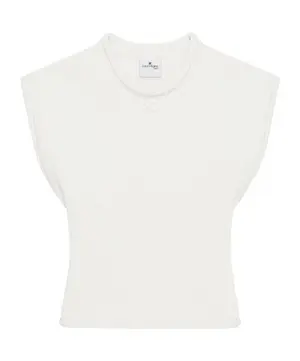 COURREGES Cropped Knit Sweater - White