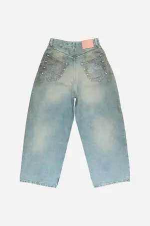 Acne Studios Rhinestone Embellished Baggy Jeans