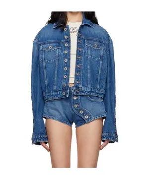 JEAN PAUL GAULTIER Cropped Denim Trucker Jacket
