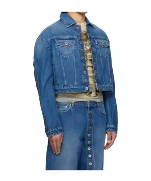 JEAN PAUL GAULTIER Cropped Denim Trucker Jacket