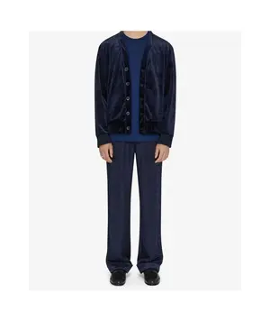 Givenchy Cardigan In Monogram 72 Velvet - Dark Blue
