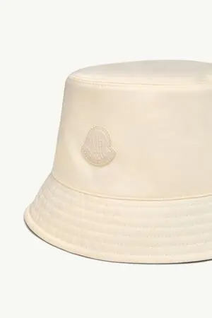 Moncler Leather Logo Gabardine Bucket Hat
