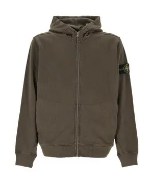 Stone Island Zip-up Hooded Jacket - Brown