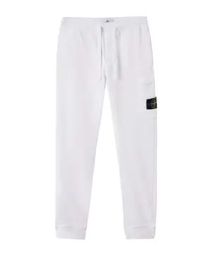 Stone Island Logo Patch Drawstring Trousers - White