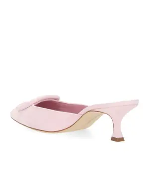 Manolo Blahnik Buckled Pointed-toe Mules