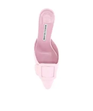 Manolo Blahnik Buckled Pointed-toe Mules