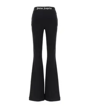 Palm Angels Logo-waistband Flared Leg Pants