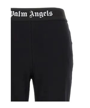 Palm Angels Logo-waistband Flared Leg Pants