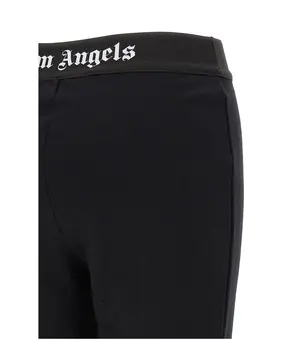 Palm Angels Logo-waistband Flared Leg Pants