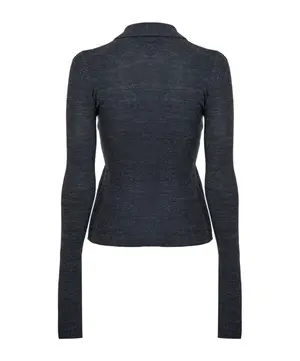 GANNI Argyle Knit Polo Shirt