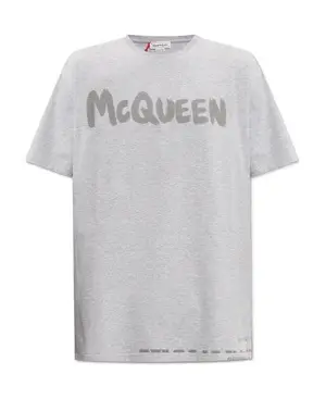 Alexander McQueen Logo Printed Crewneck T-shirt - White