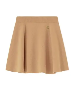 GANNI Cashmere Wool Mini Skirt - Incense