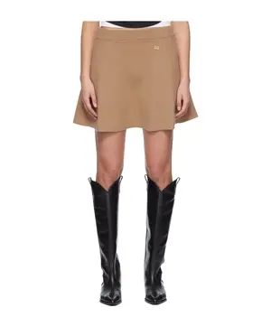 GANNI Cashmere Wool Mini Skirt - Incense