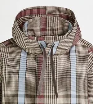 TOD'S Long Sleeve Checked Windbreaker Jacket
