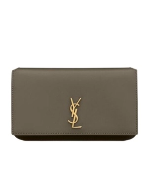Saint Laurent Cassandre Logo Plaque Phone Holder - Light Musk