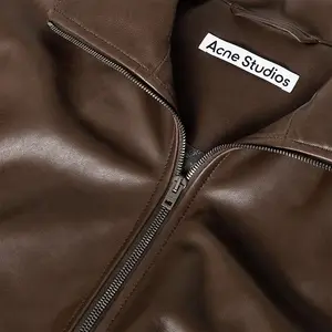 Acne Studios Logo Patch Leather Zip-up Jacket