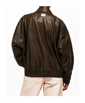 Acne Studios Logo Patch Leather Zip-up Jacket