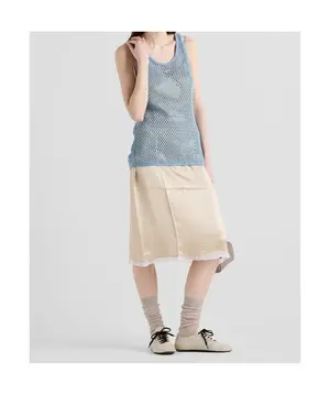 Prada Sleeveless Cotton Mesh Top