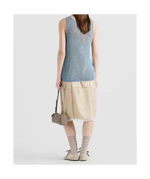 Prada Sleeveless Cotton Mesh Top