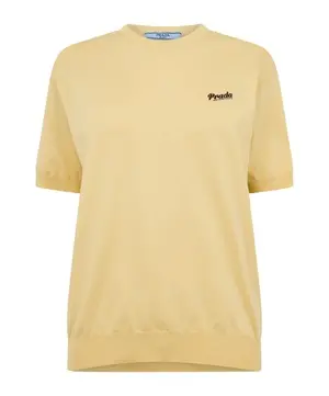 Prada Short-sleeved Knit Top - Nude