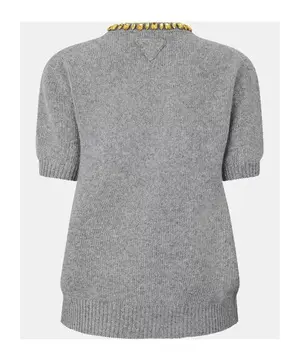 Prada Embellished Short-sleeved Sweater