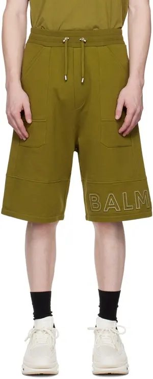 Balmain Reflective Logo Bermuda Shorts