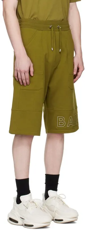 Balmain Reflective Logo Bermuda Shorts