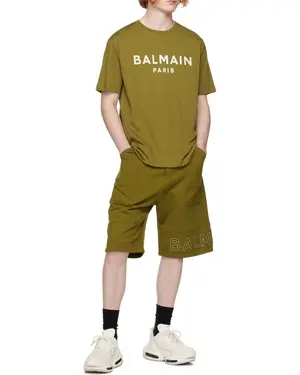 Balmain Reflective Logo Bermuda Shorts