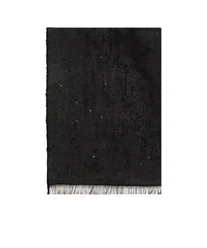 Brunello Cucinelli Sequin Embellished Frayed-edge Scarf - Black
