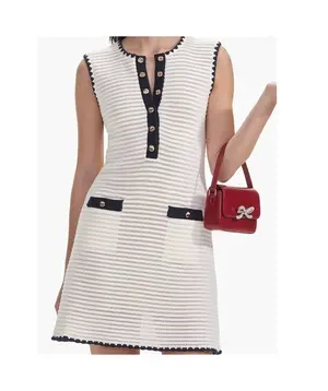 SELF-PORTRAIT Crochet Knitted Mini Dress