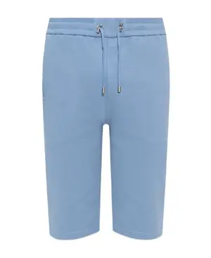 Balmain Drawstring Elastic Waist Track Shorts - Blue