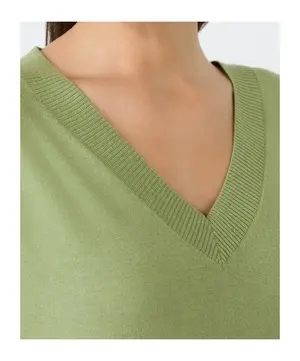 Max Mara Wool, Silk, And Cashmere V-neck Sweater