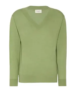 Max Mara Wool, Silk, And Cashmere V-neck Sweater
