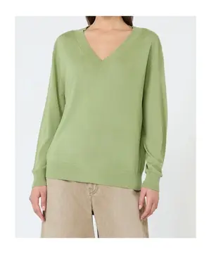 Max Mara Wool, Silk, And Cashmere V-neck Sweater