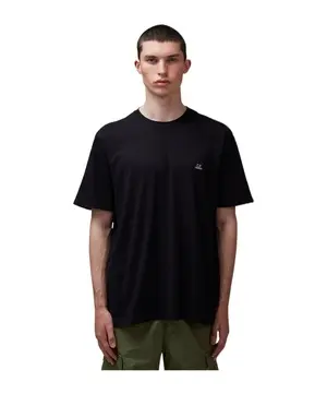 C.P. COMPANY Logo-embroidered T-shirt - Black