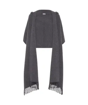Brunello Cucinelli Knitted Fringed Scarf - Black